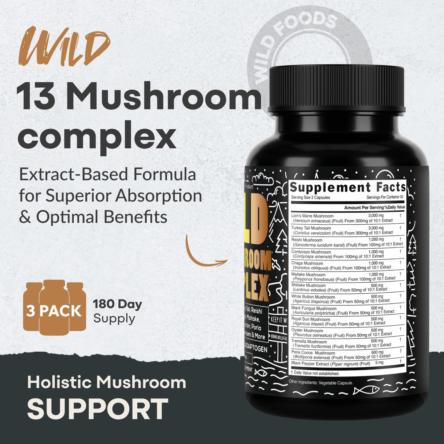 vegan-friendly mushroom supplement option