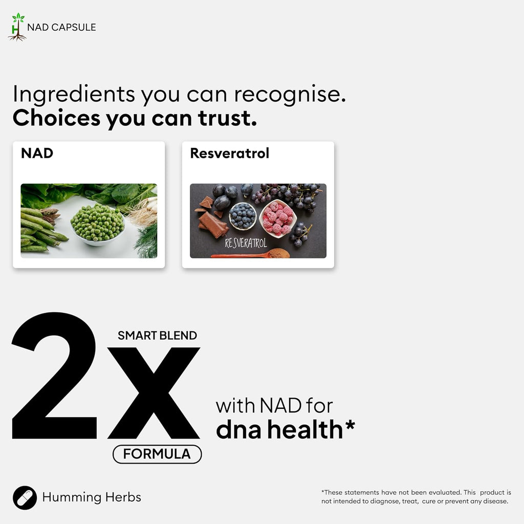 Vegan-friendly NAD+ and Resveratrol