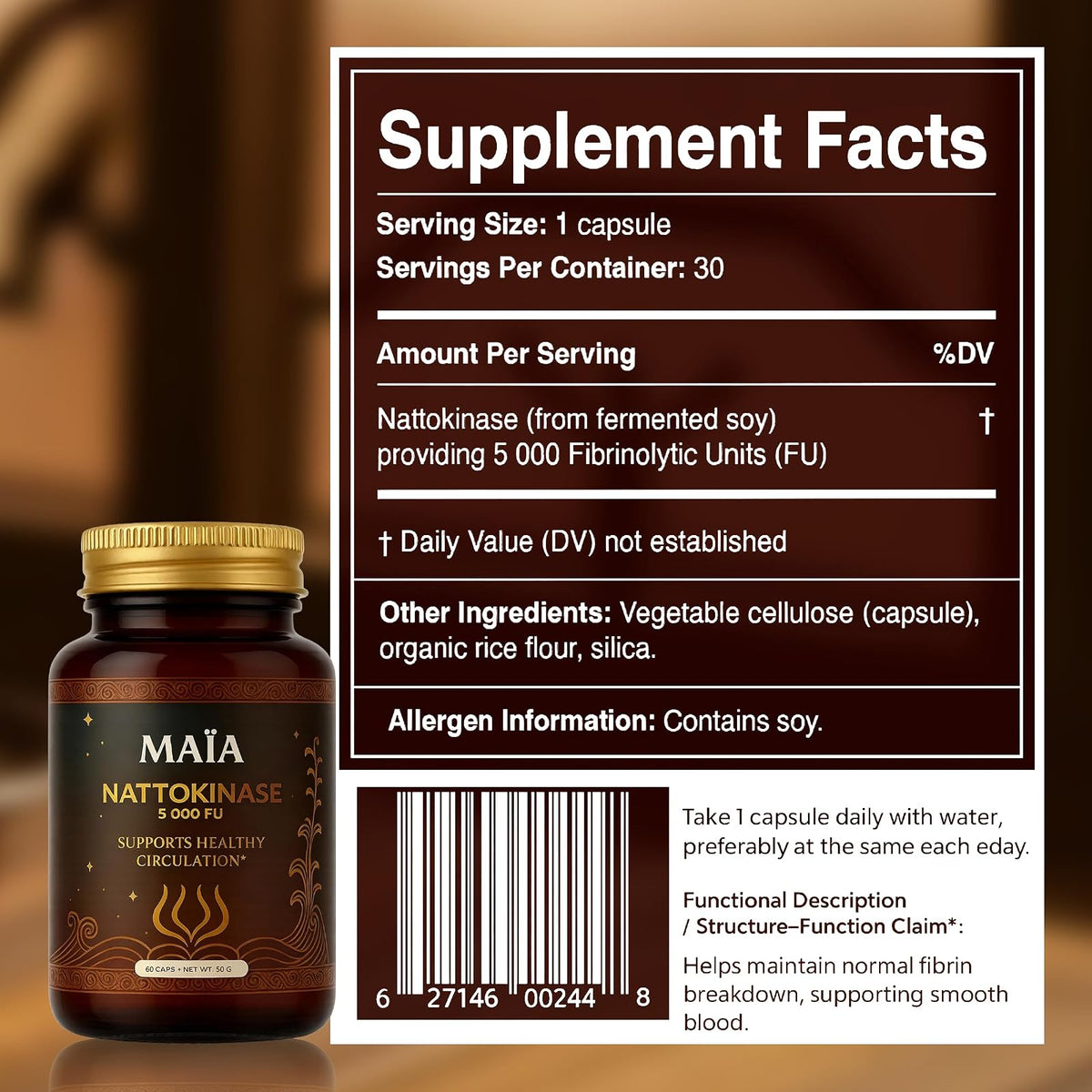 vegan-friendly Nattokinase supplement