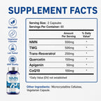 Vegan-friendly NMN supplement capsules
