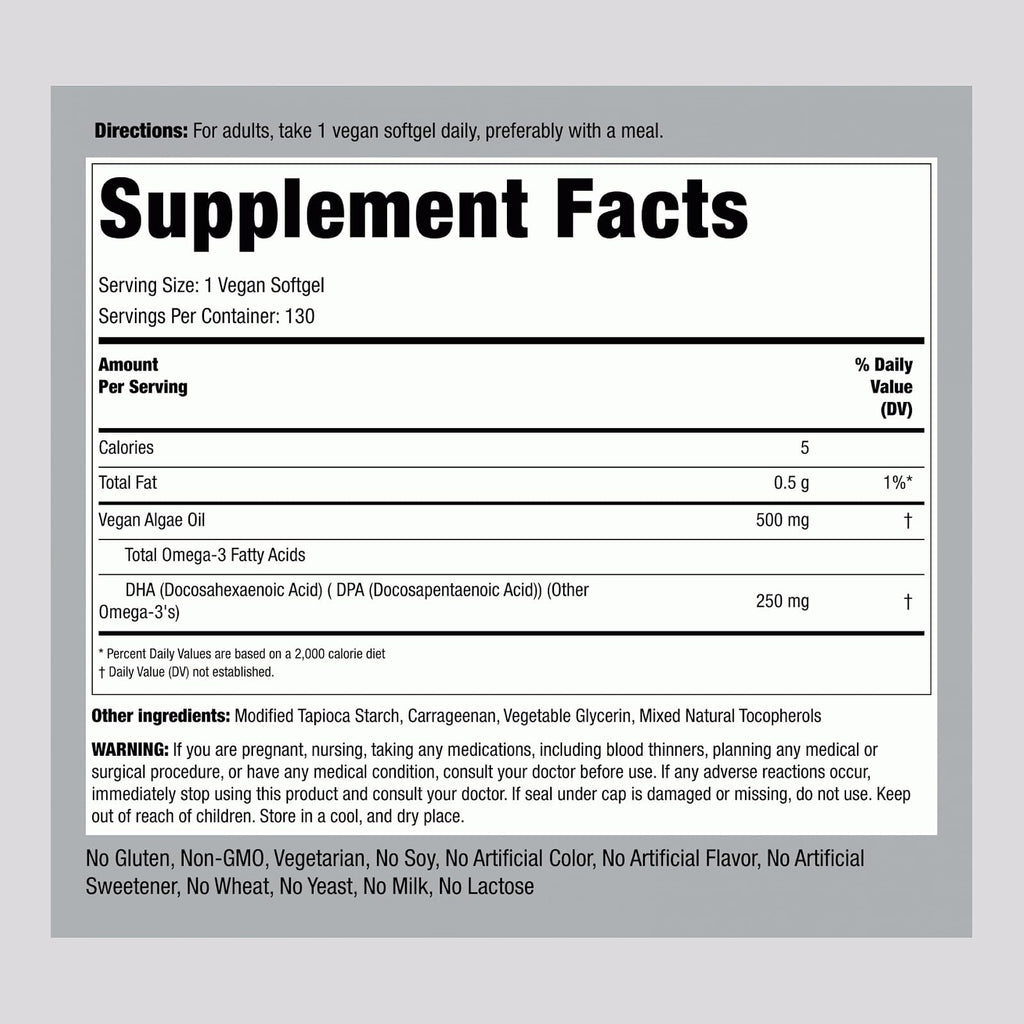 Vegan-friendly Omega 3 softgels