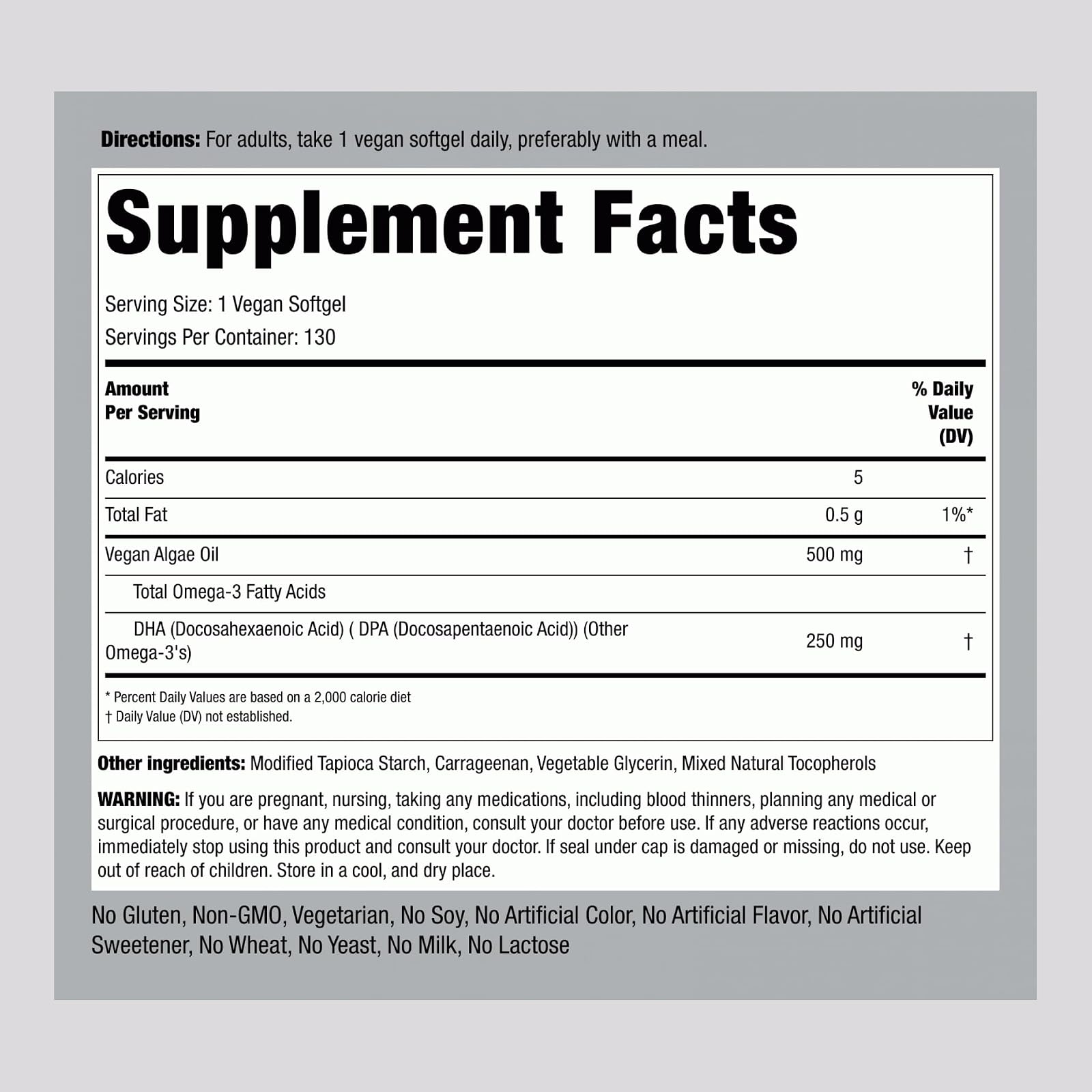 Vegan-friendly Omega 3 softgels