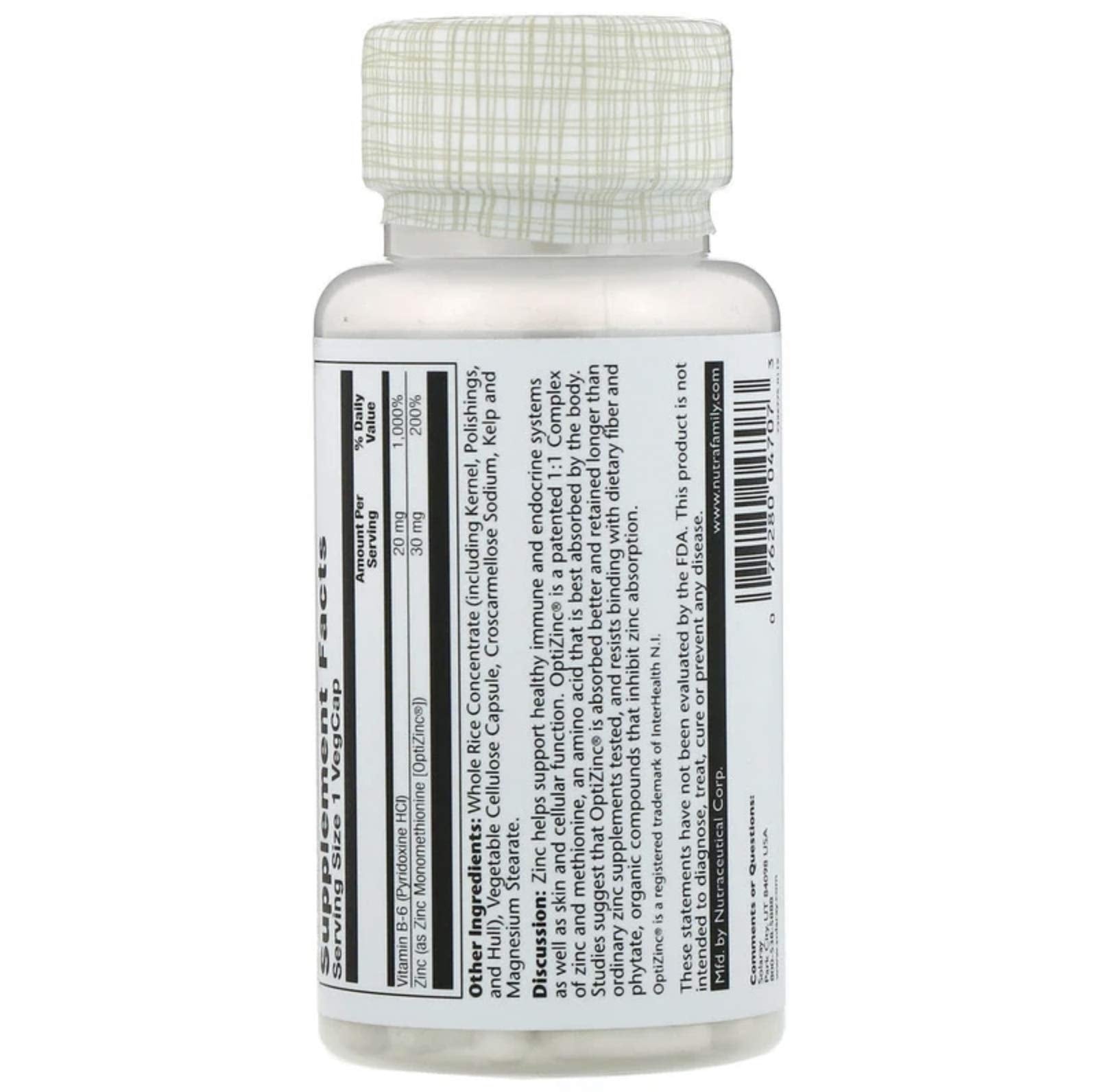 Vegan-friendly OptiZinc VegCaps