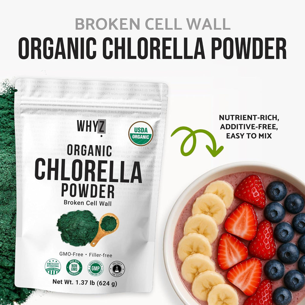 vegan-friendly organic chlorella powder