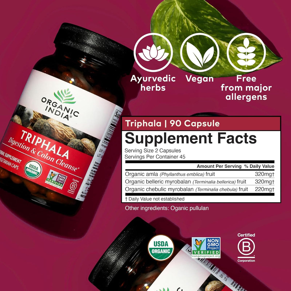 Vegan-friendly Organic India Triphala