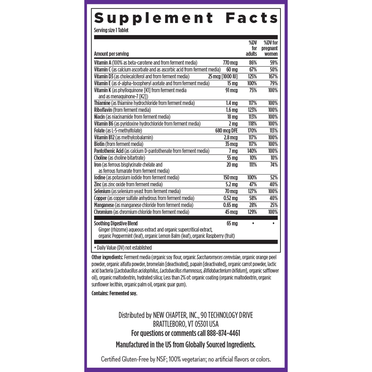 Vegan-friendly prenatal vitamins from New Chapter