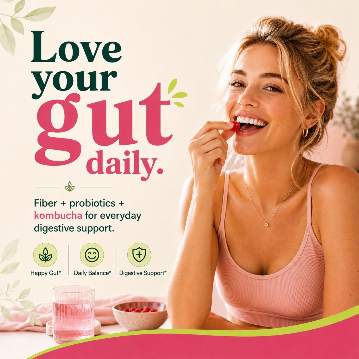 Vegan-friendly probiotic fiber gummies