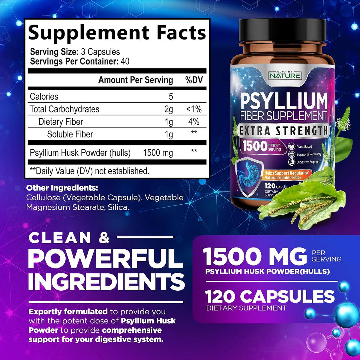 vegan-friendly psyllium husk capsules