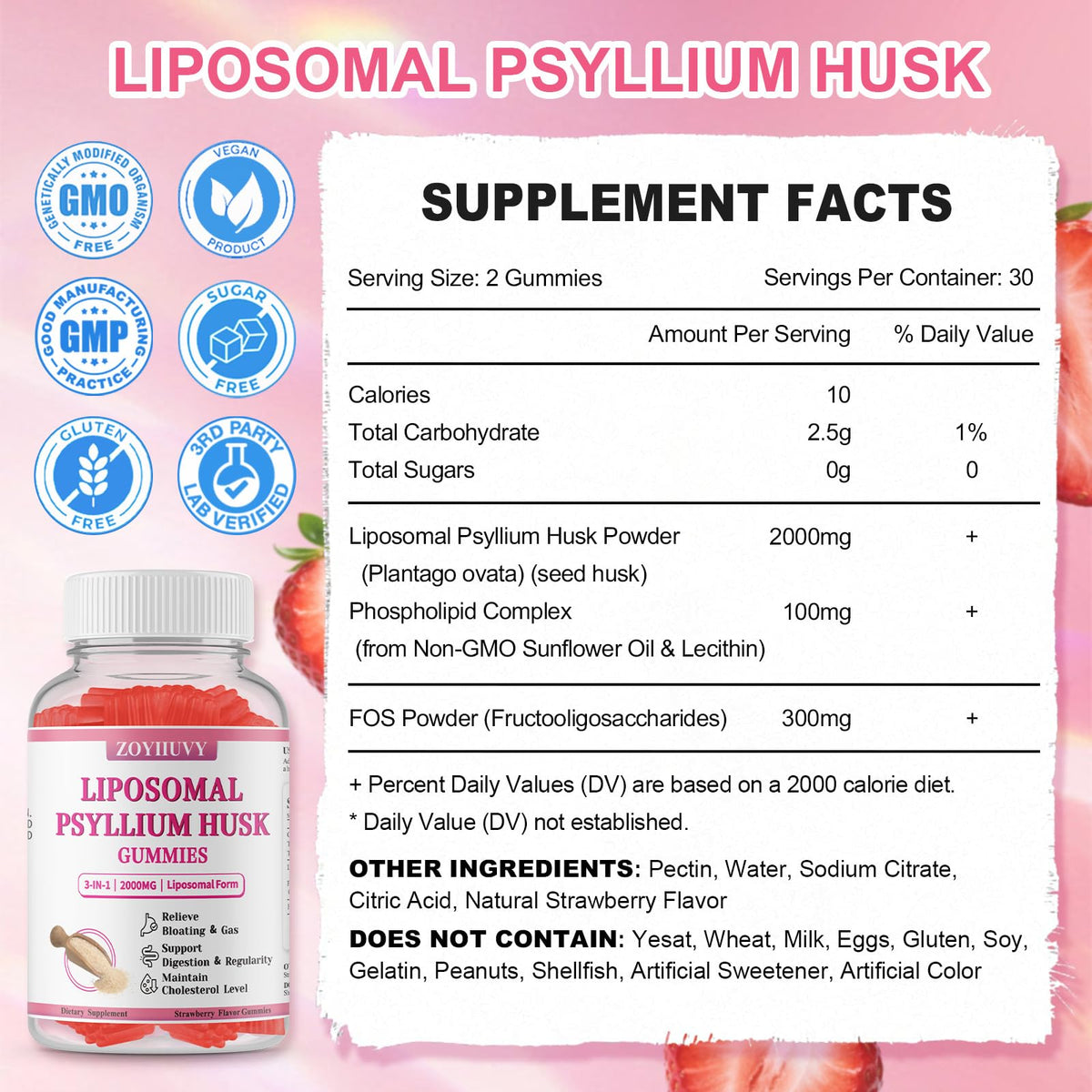 Vegan-friendly psyllium husk gummies