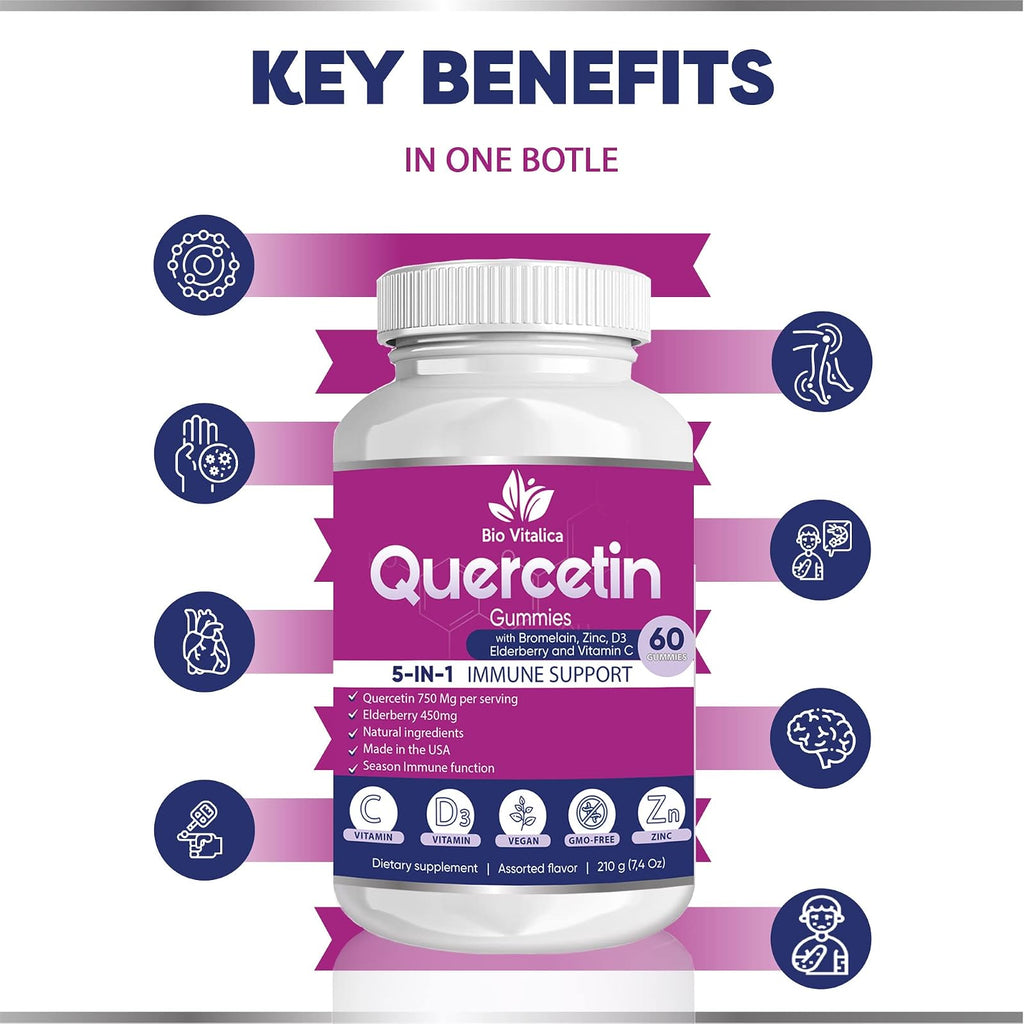 Vegan-friendly Quercetin gummies with Bromelain