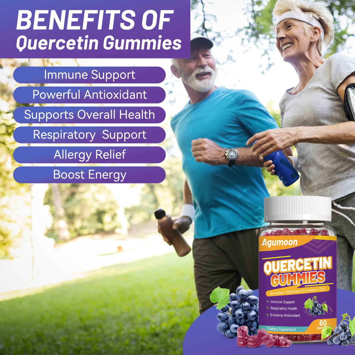 Vegan-friendly quercetin supplement gummies