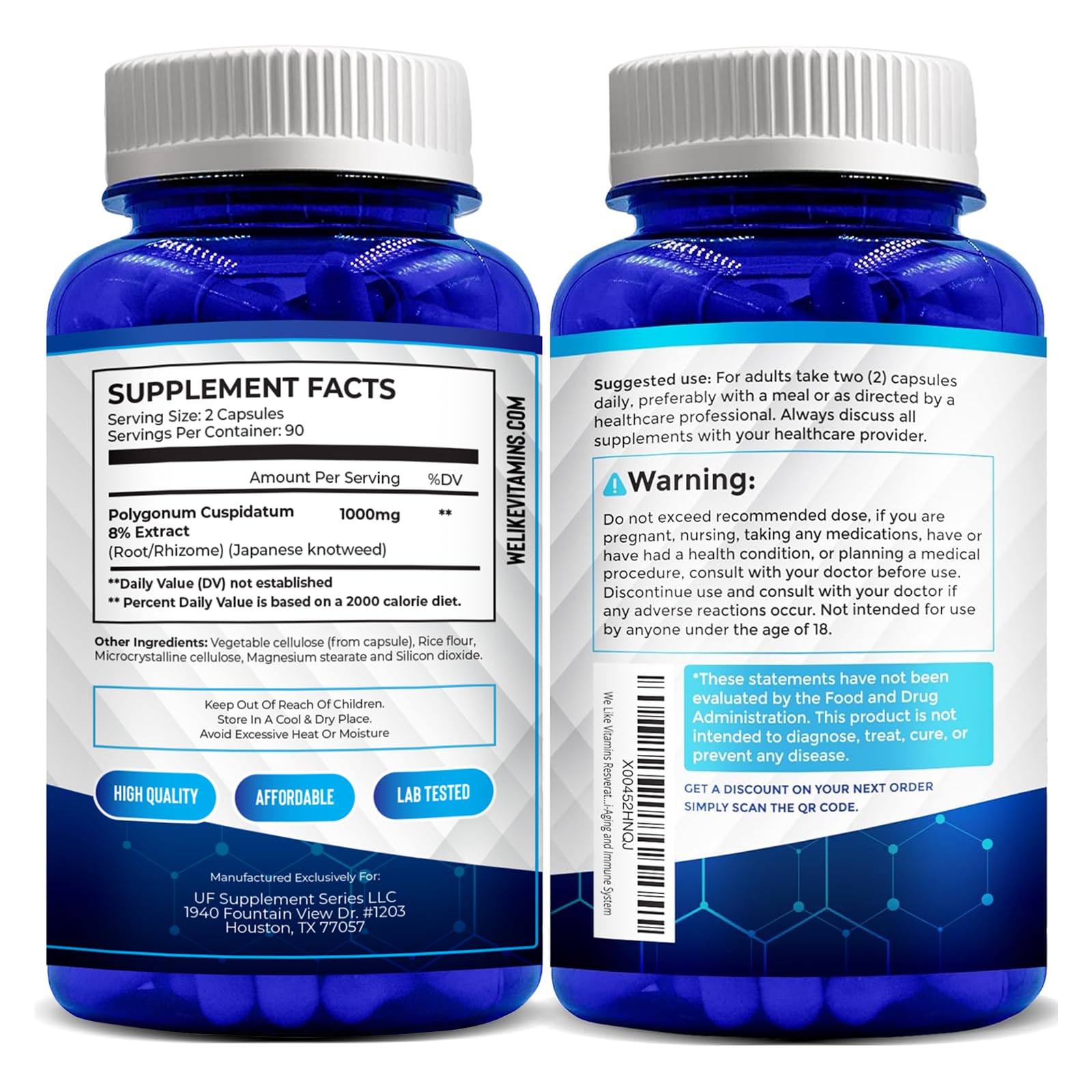 Vegan-friendly resveratrol antioxidant formula