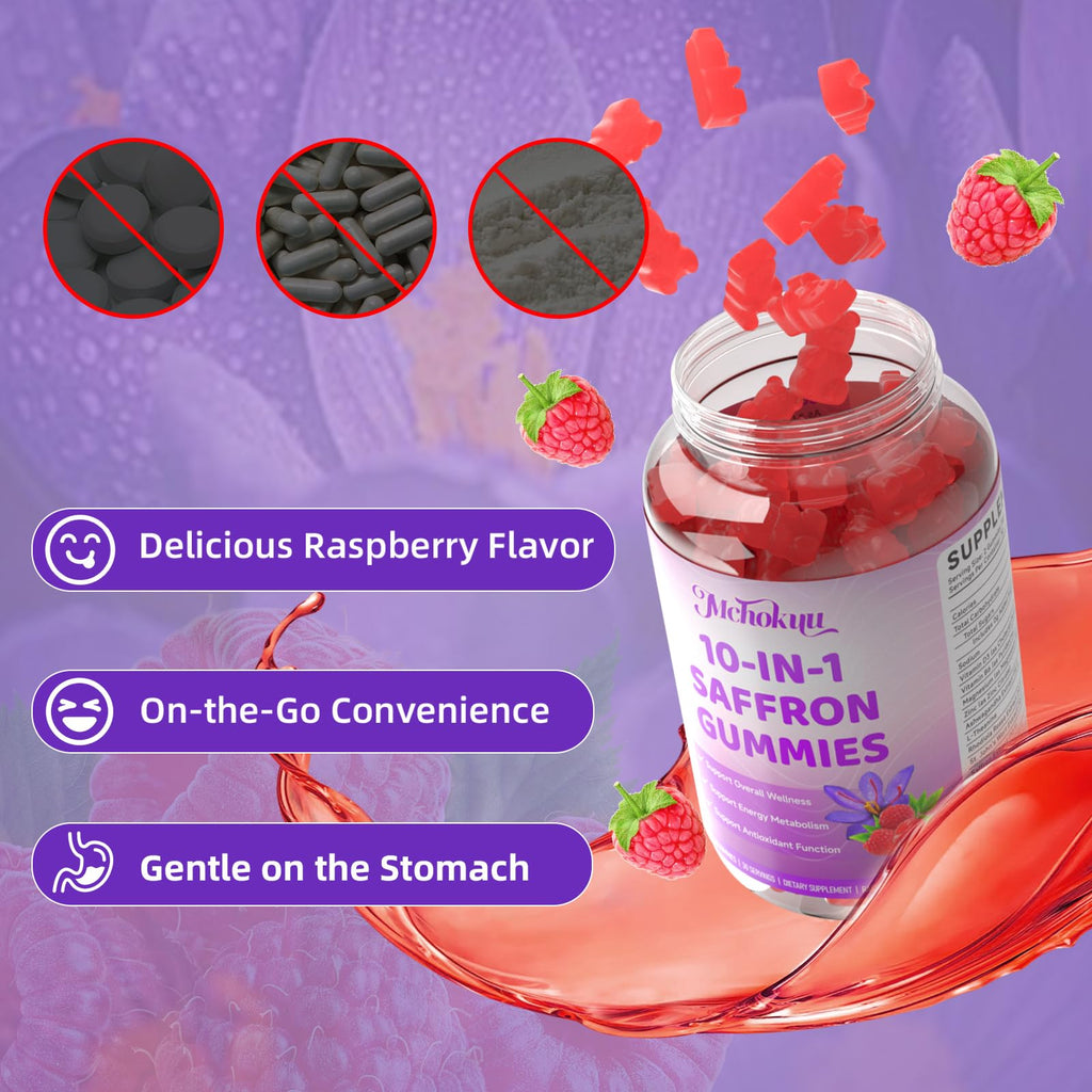 Vegan-friendly saffron vitamin gummies
