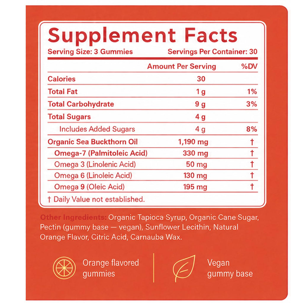 Vegan-friendly Sea Buckthorn supplements
