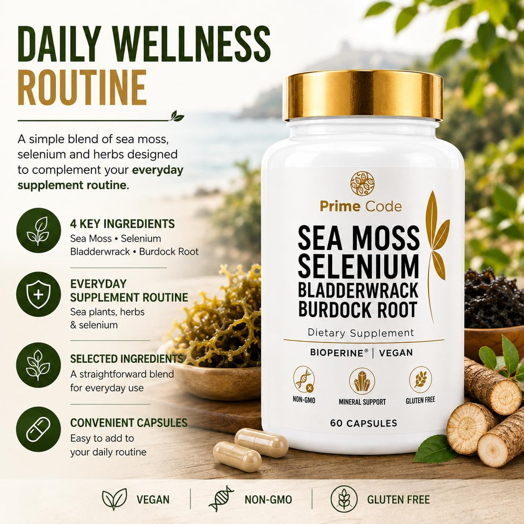 Vegan-friendly sea moss capsules