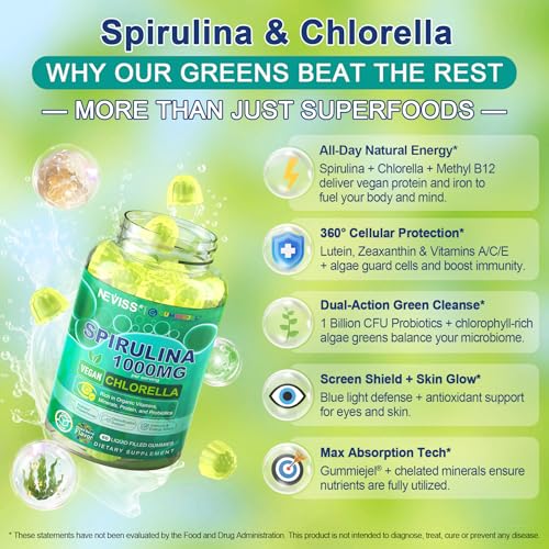 Vegan-friendly spirulina chlorella supplement