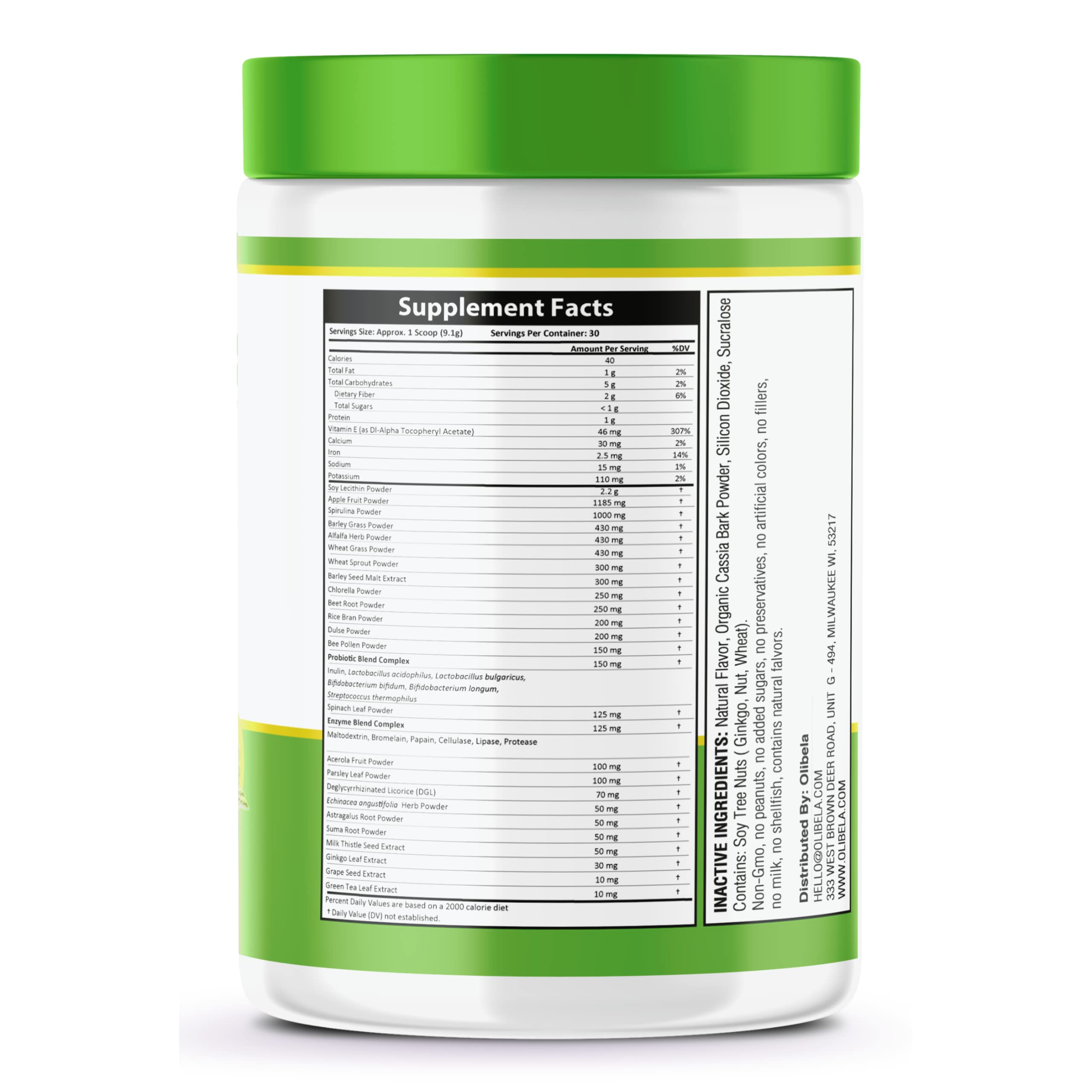 Vegan-friendly spirulina drink mix