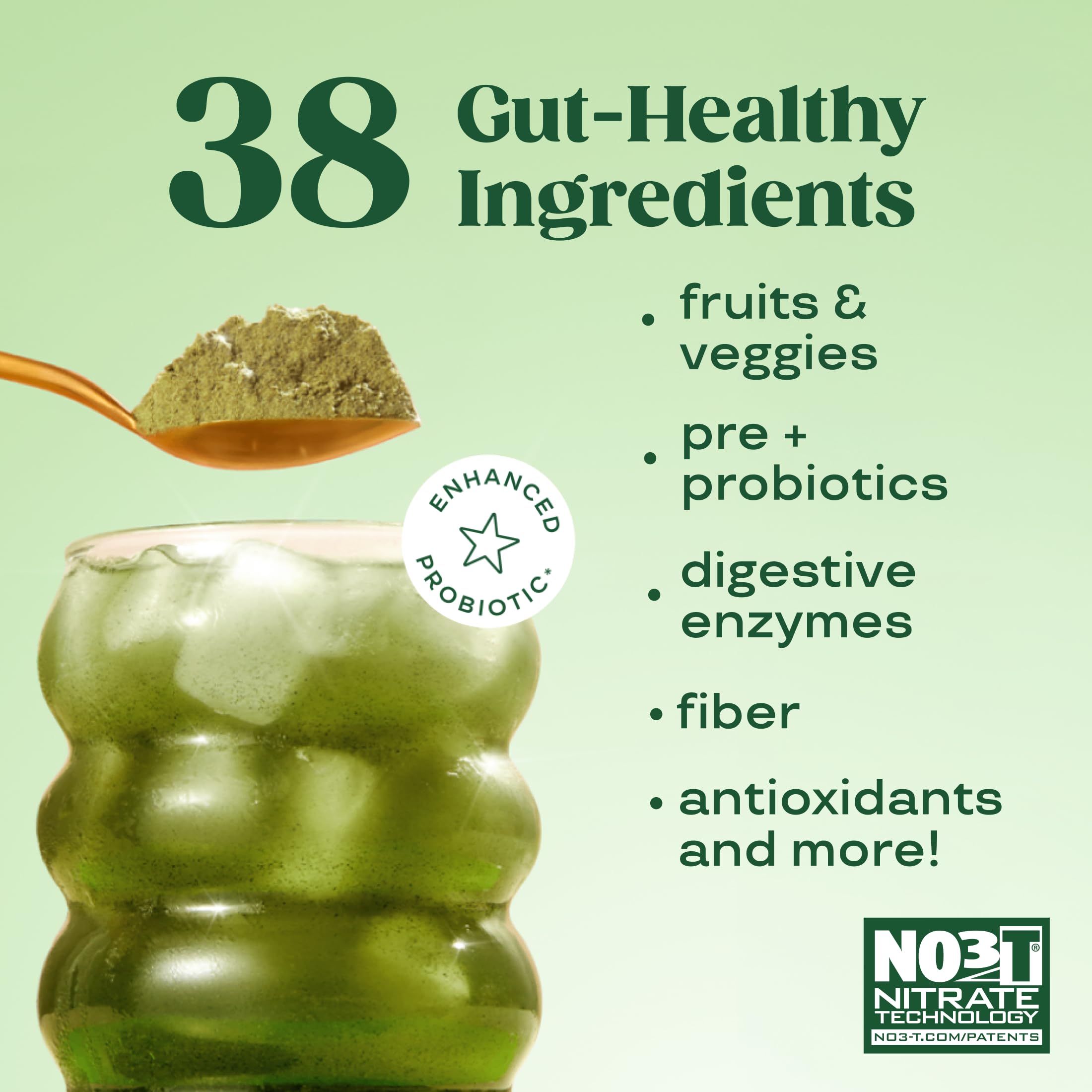 Vegan-friendly spirulina greens powder
