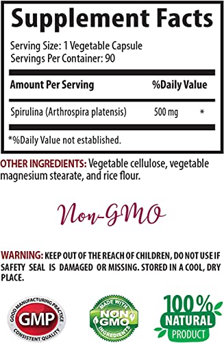 Vegan-friendly spirulina supplement capsules
