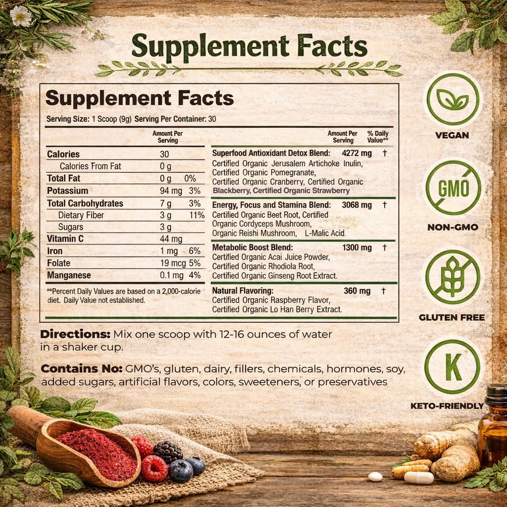 Vegan-friendly superfood powder