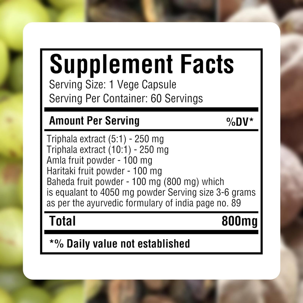 vegan-friendly Triphala capsules for health