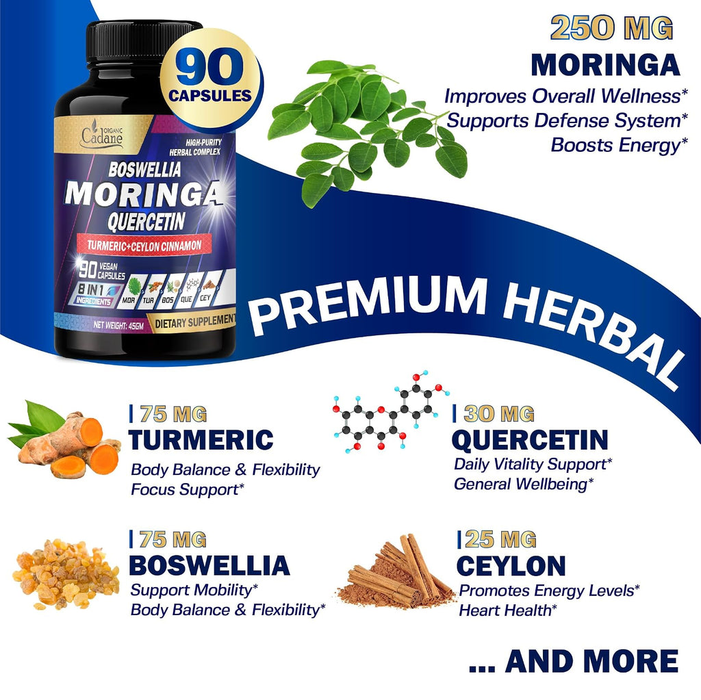 Vegan-friendly turmeric and moringa