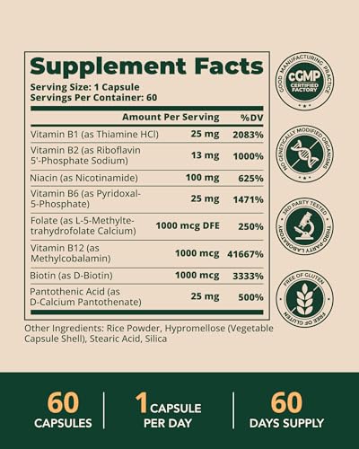 Vegan-friendly Vitamin B capsules
