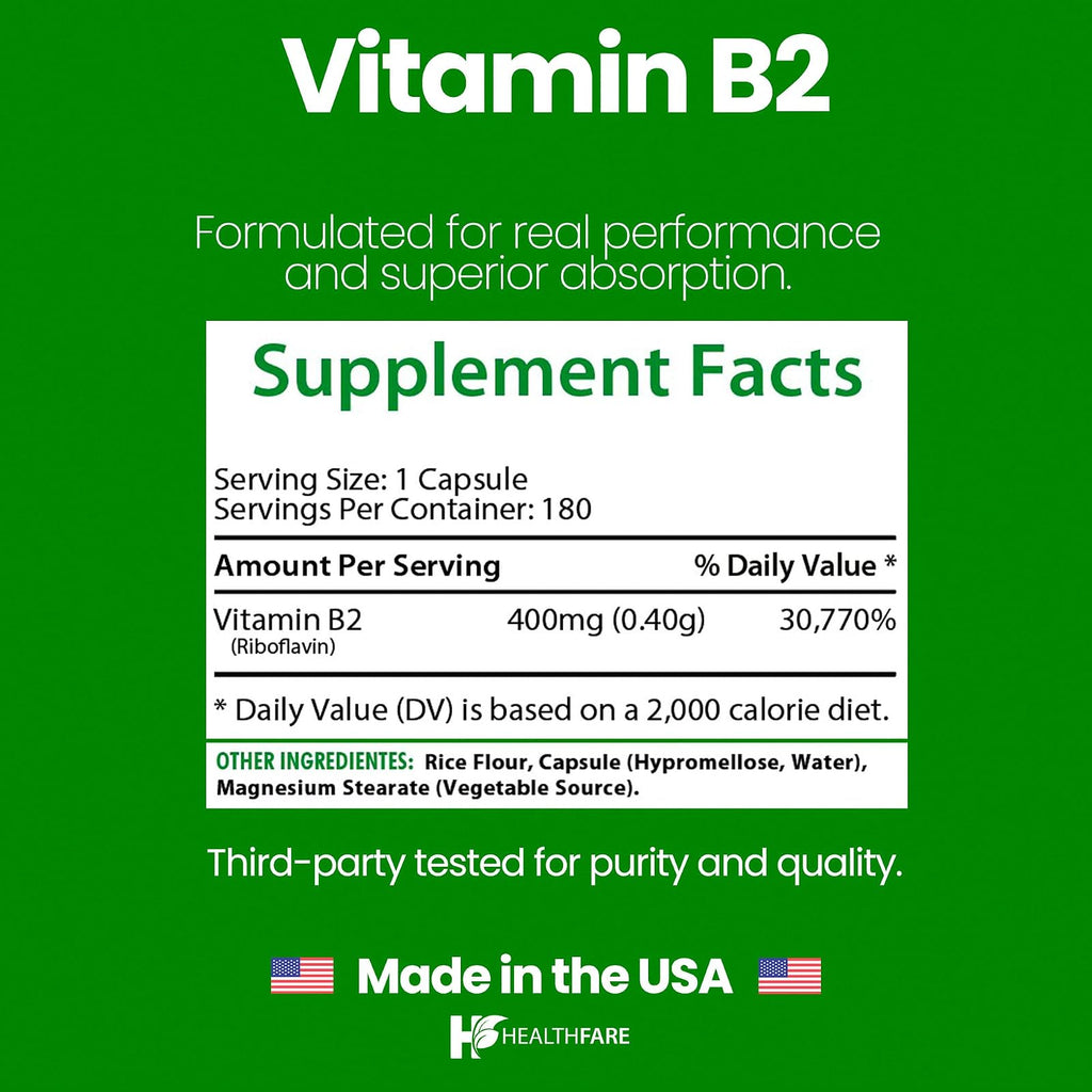 Vegan-friendly Vitamin B2 capsules