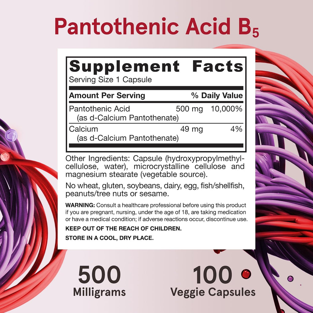 Vegan-friendly vitamin B5 capsules
