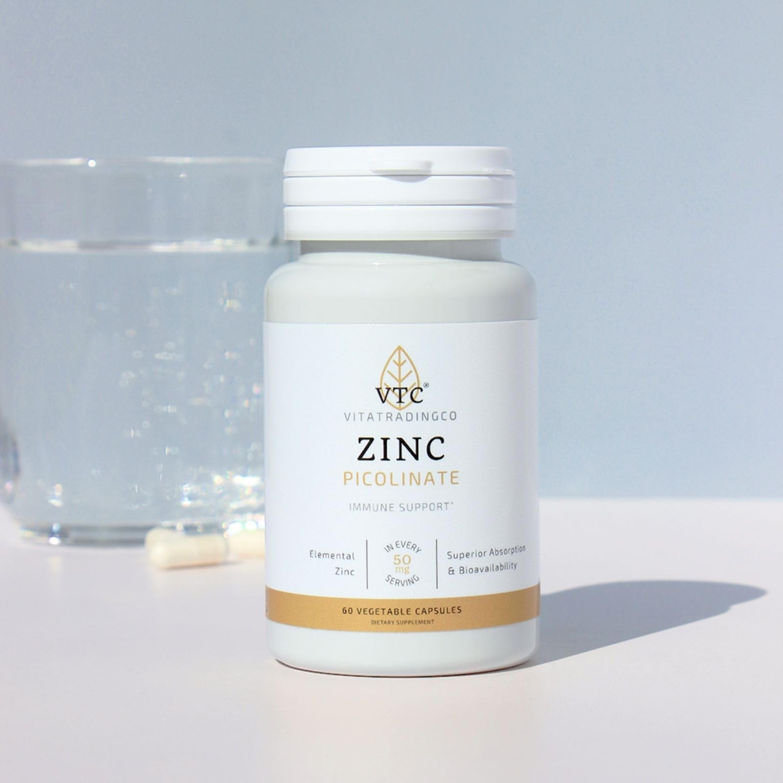Vegan-friendly zinc capsules for wellness