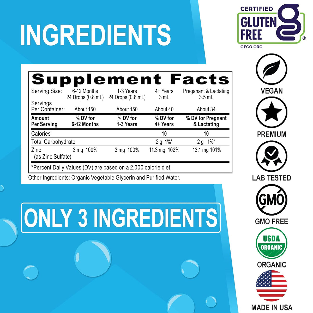 vegan-friendly zinc liquid supplement