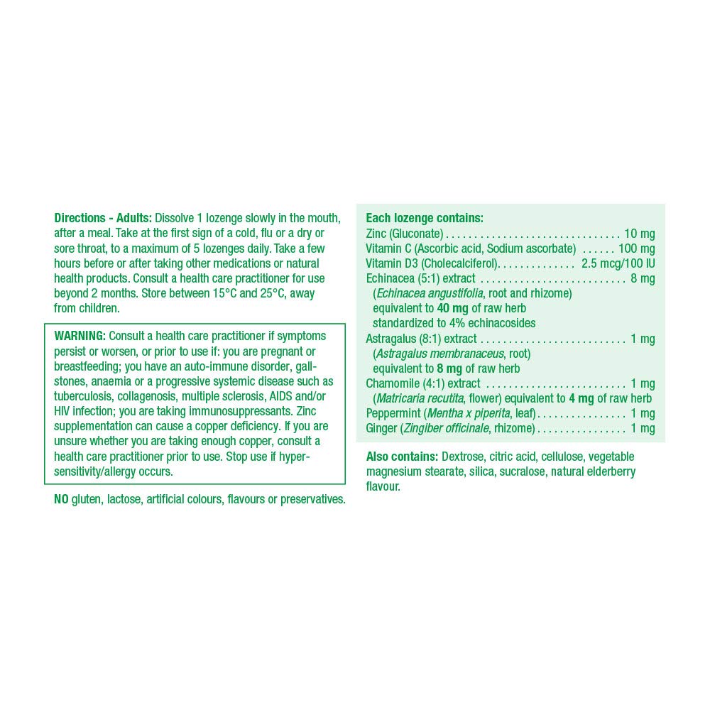 Vegan-friendly zinc lozenges with elderberry