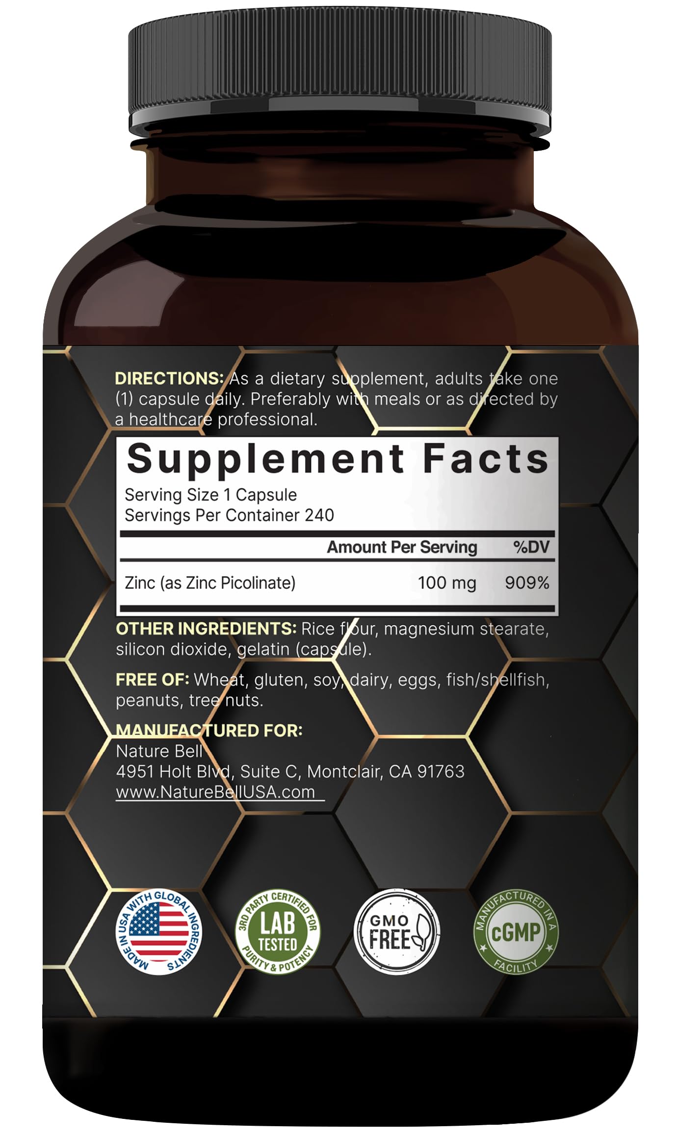 Vegan-friendly zinc supplement option