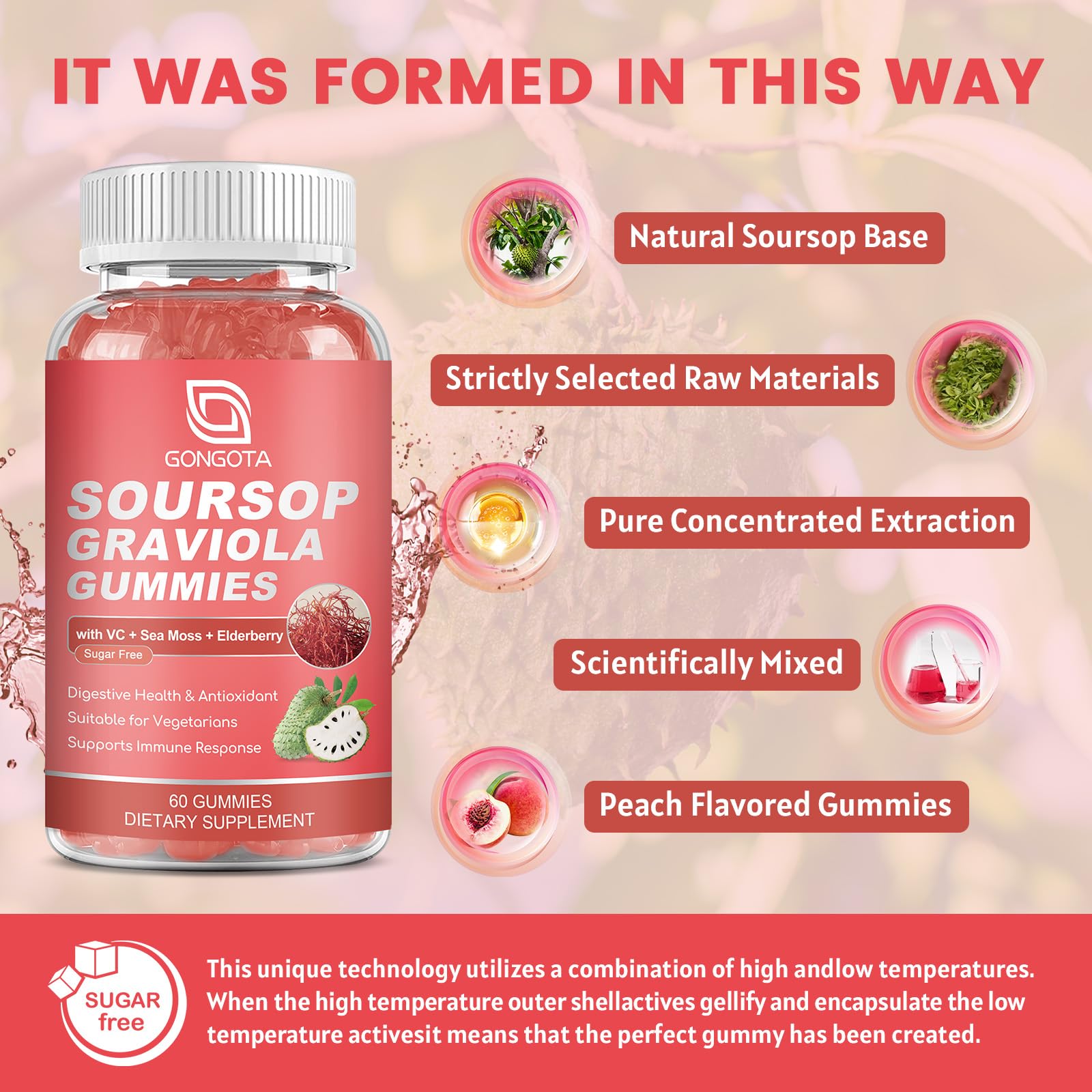 Vegan fruit extract gummies for vitality