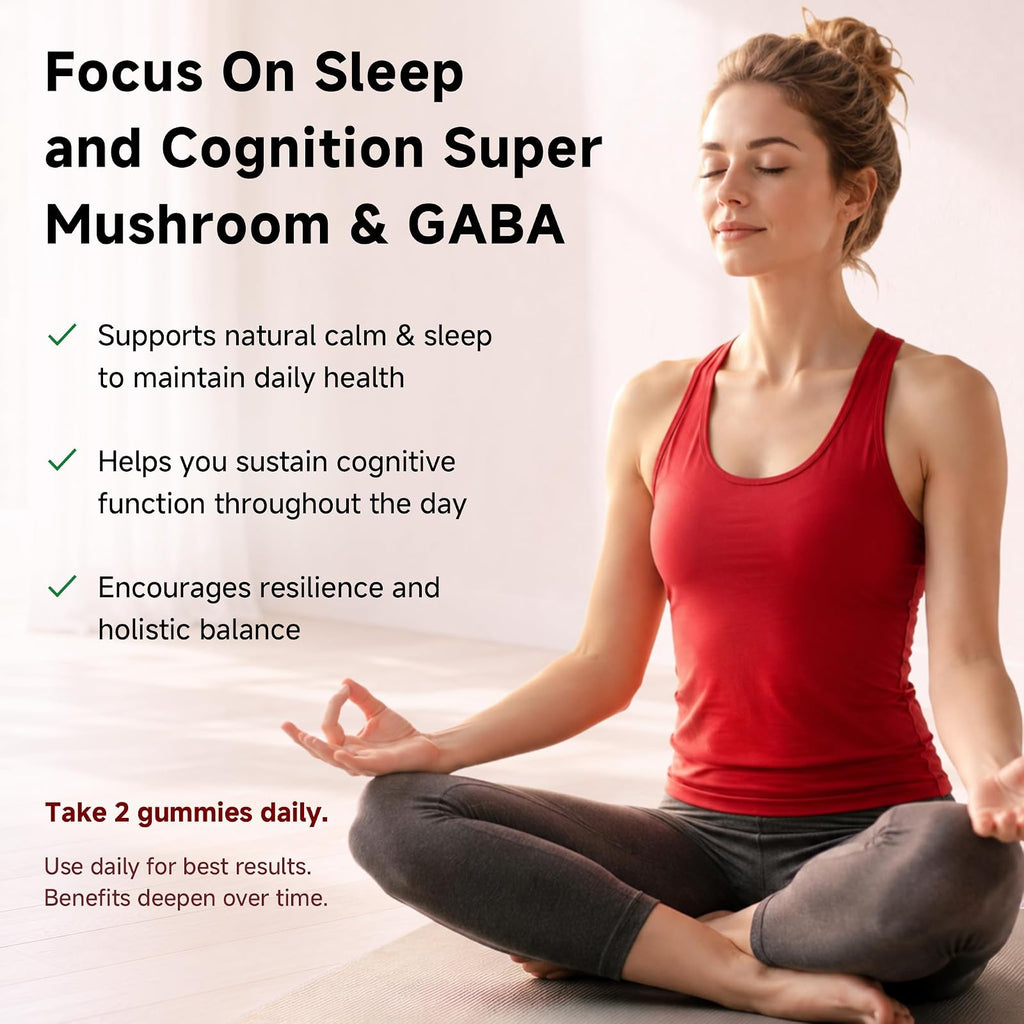 Vegan GABA gummies with functional mushrooms