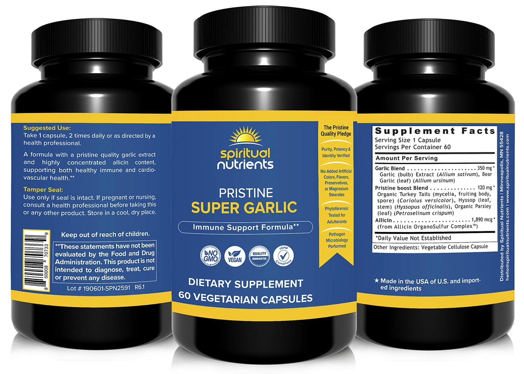 Vegan garlic capsules for heart health