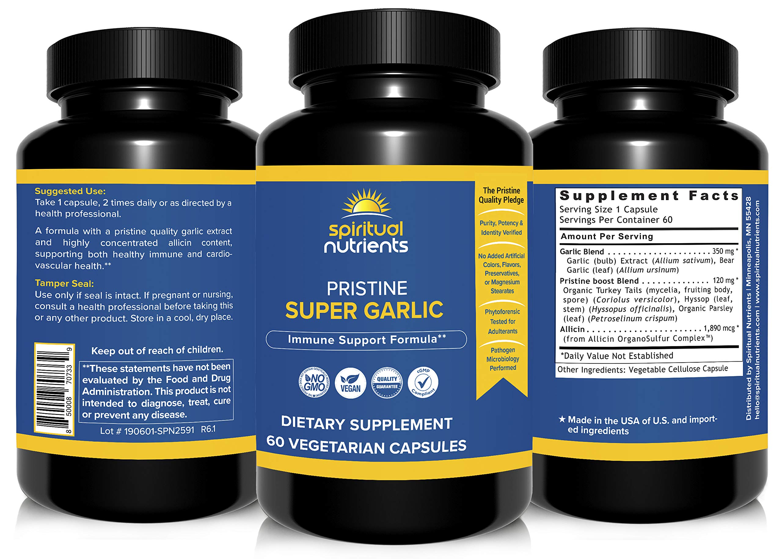 Vegan garlic capsules for heart health