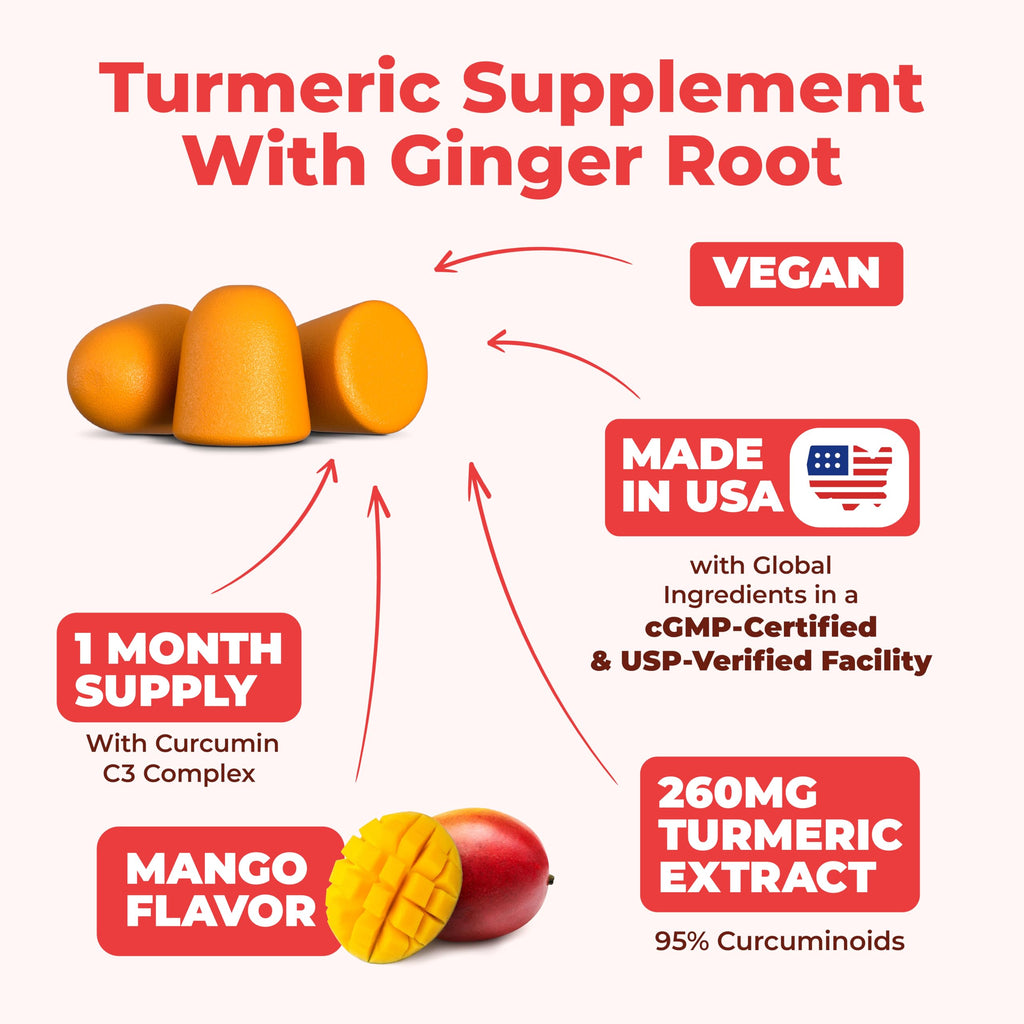 Vegan ginger gummies with curcuminoids