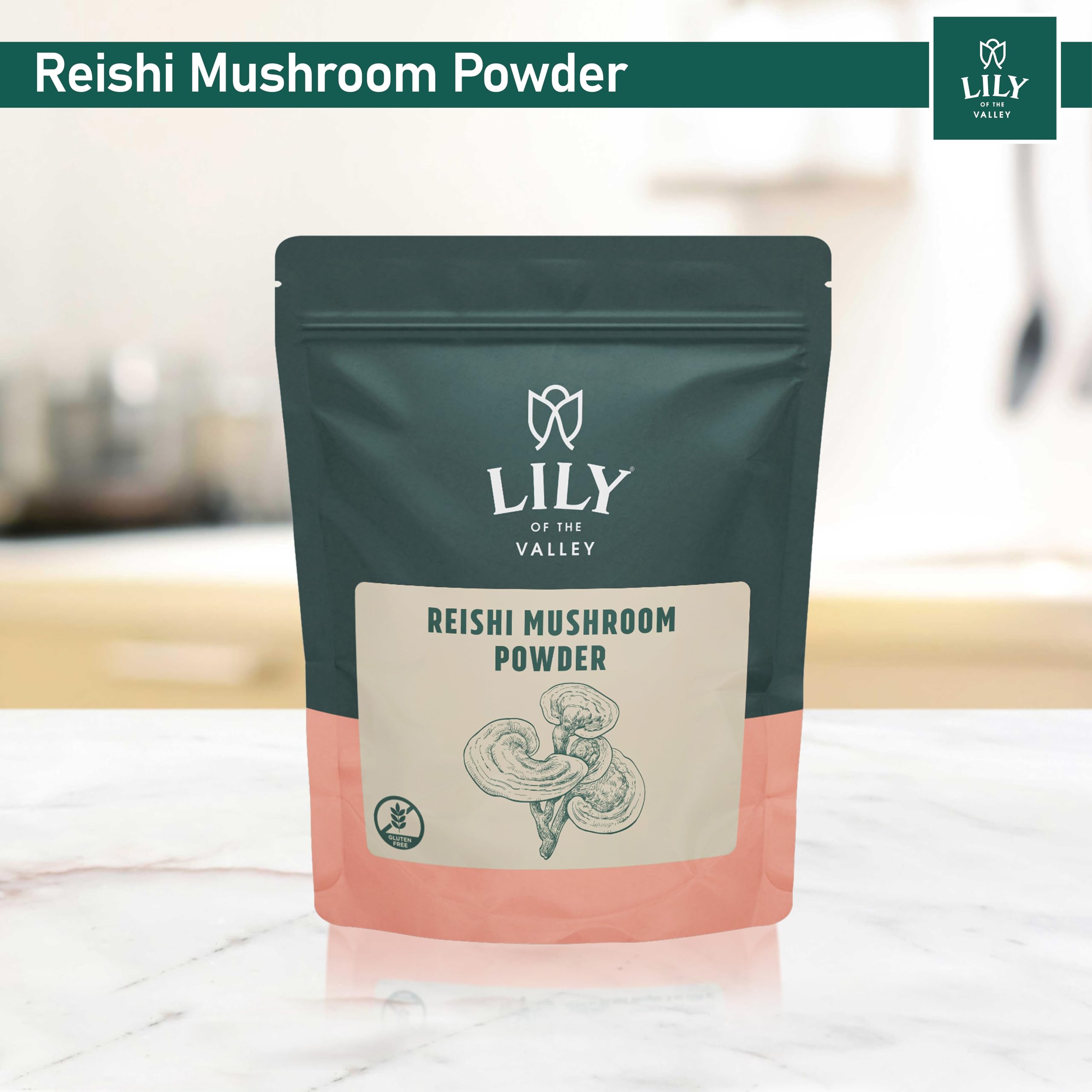 Vegan gluten-free mushroom supplement pouch
