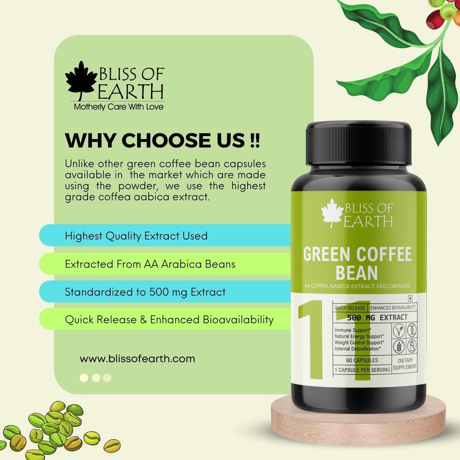 vegan green coffee bean capsules
