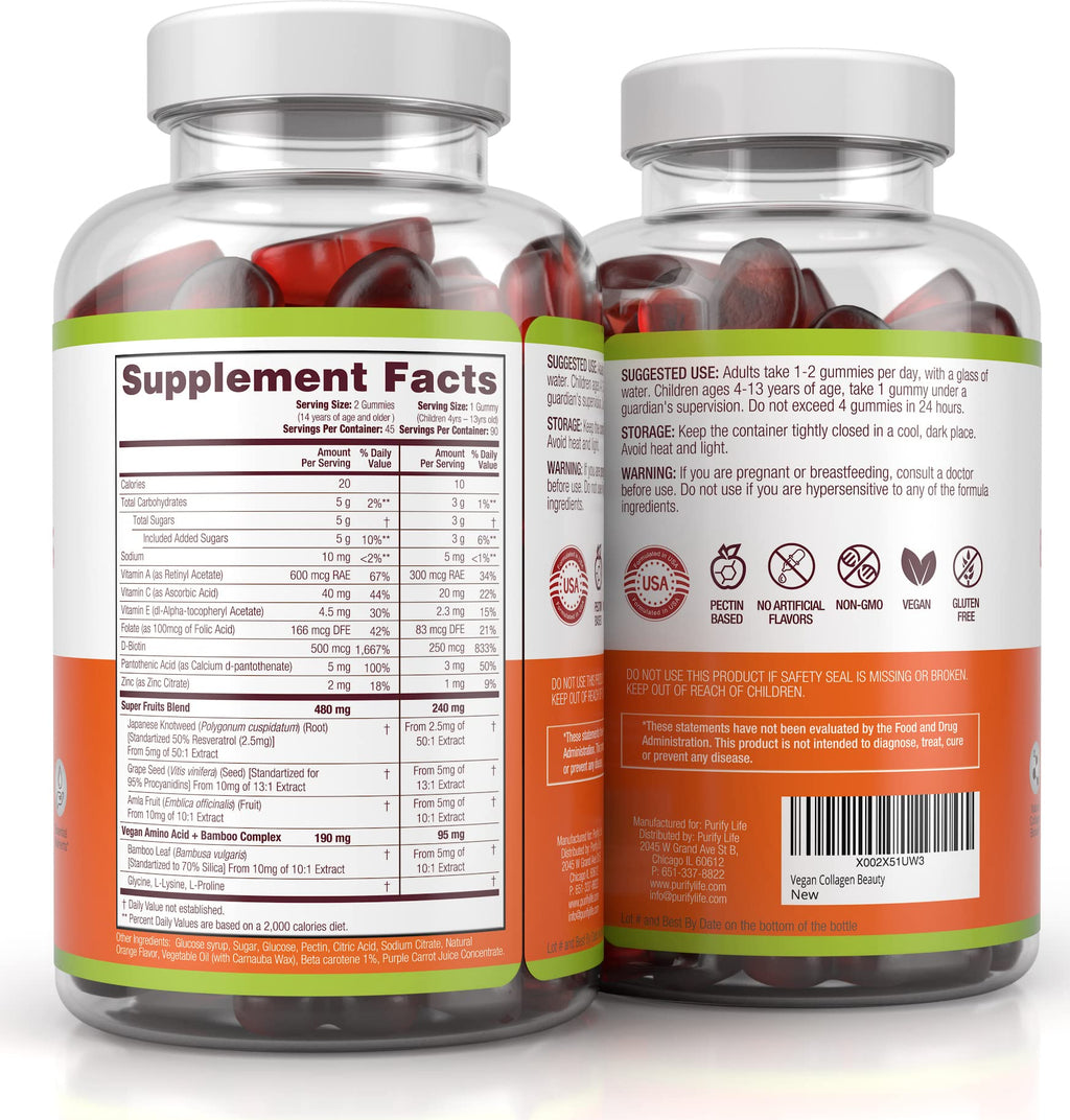 Vegan gummies for radiant skin
