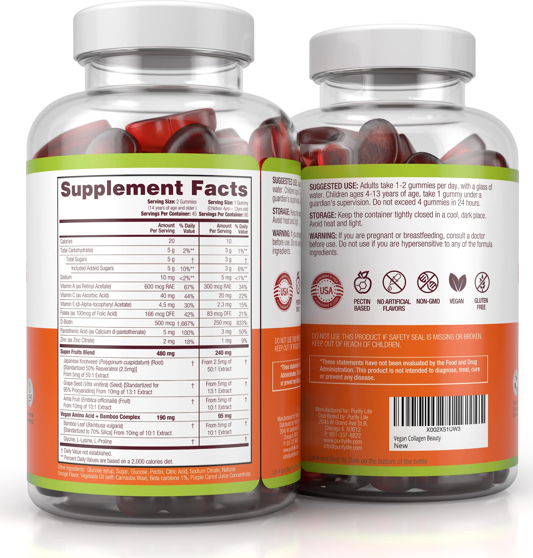 Vegan gummies for radiant skin