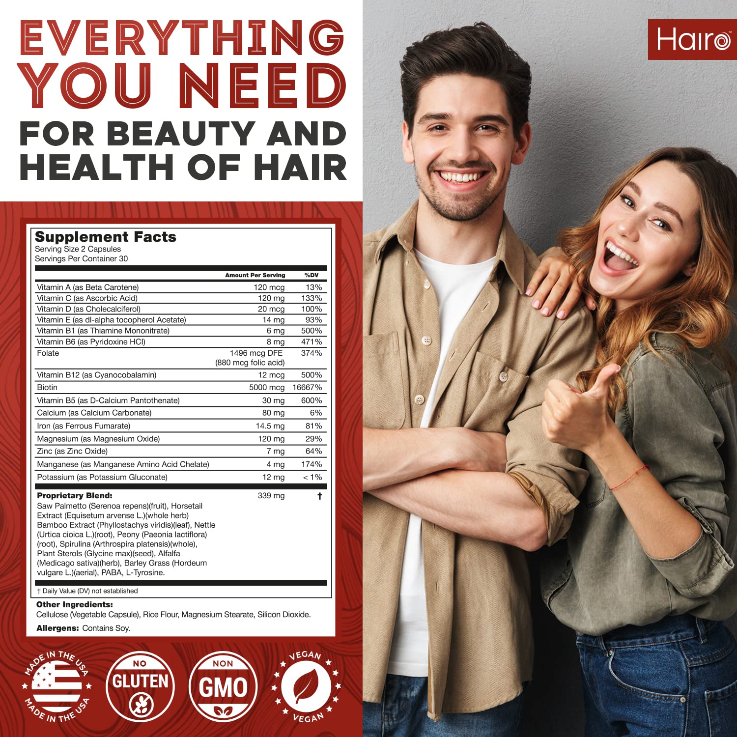 vegan hair supplement with 28 ingredients