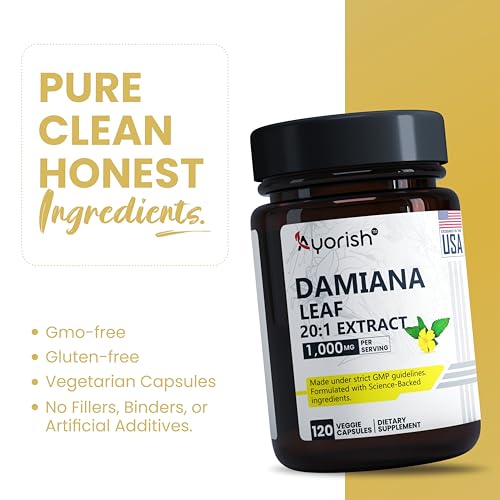 Vegan herbal damiana supplement for vitality