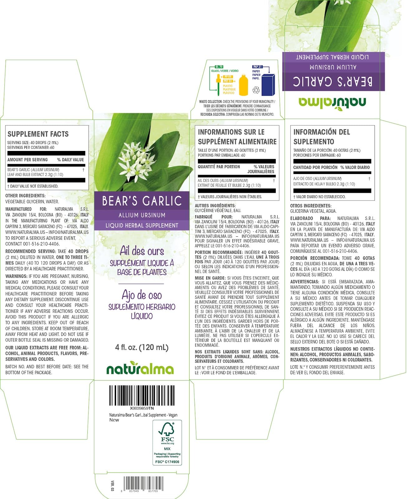 Vegan herbal supplement with garlic