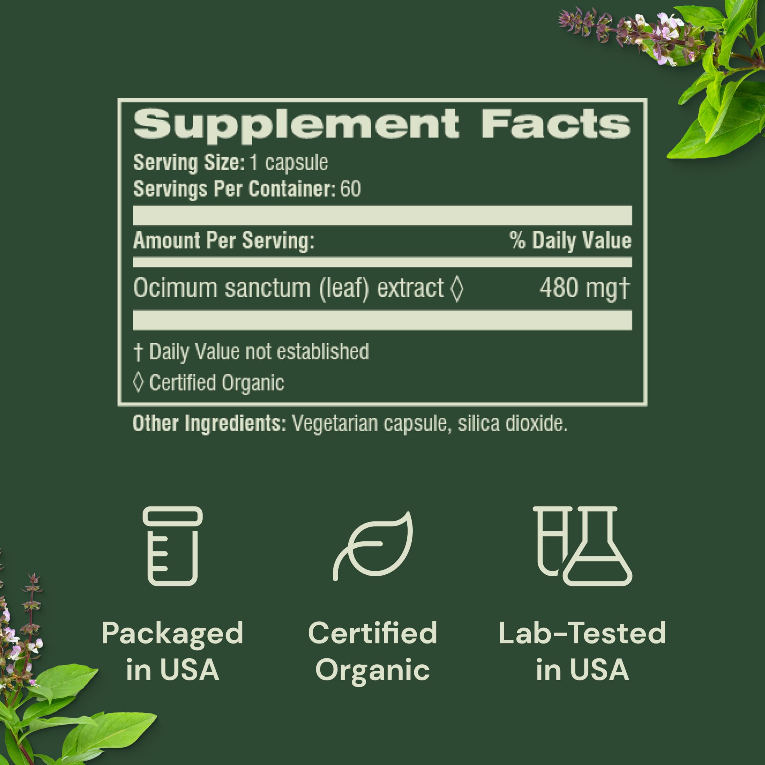 vegan holy basil supplement option