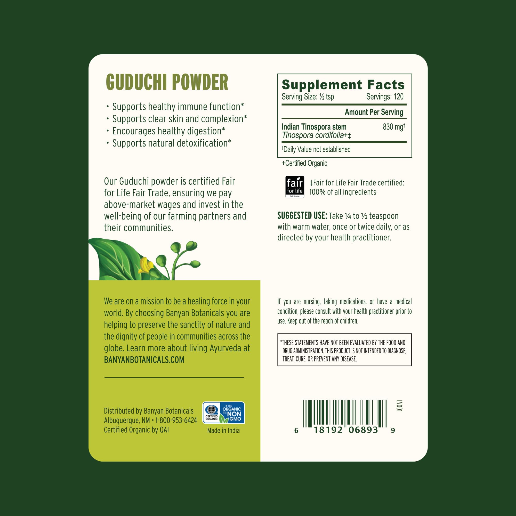 vegan immune health giloy powder
