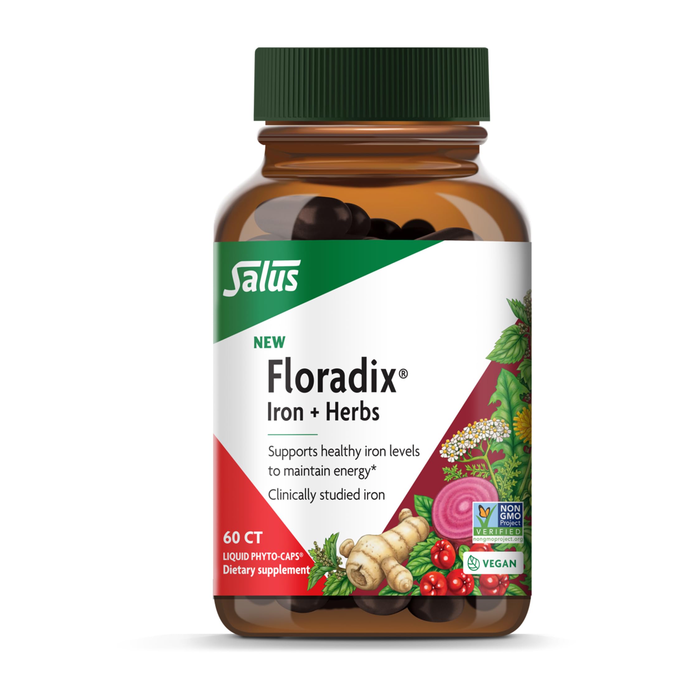 Vegan iron capsules for vitality