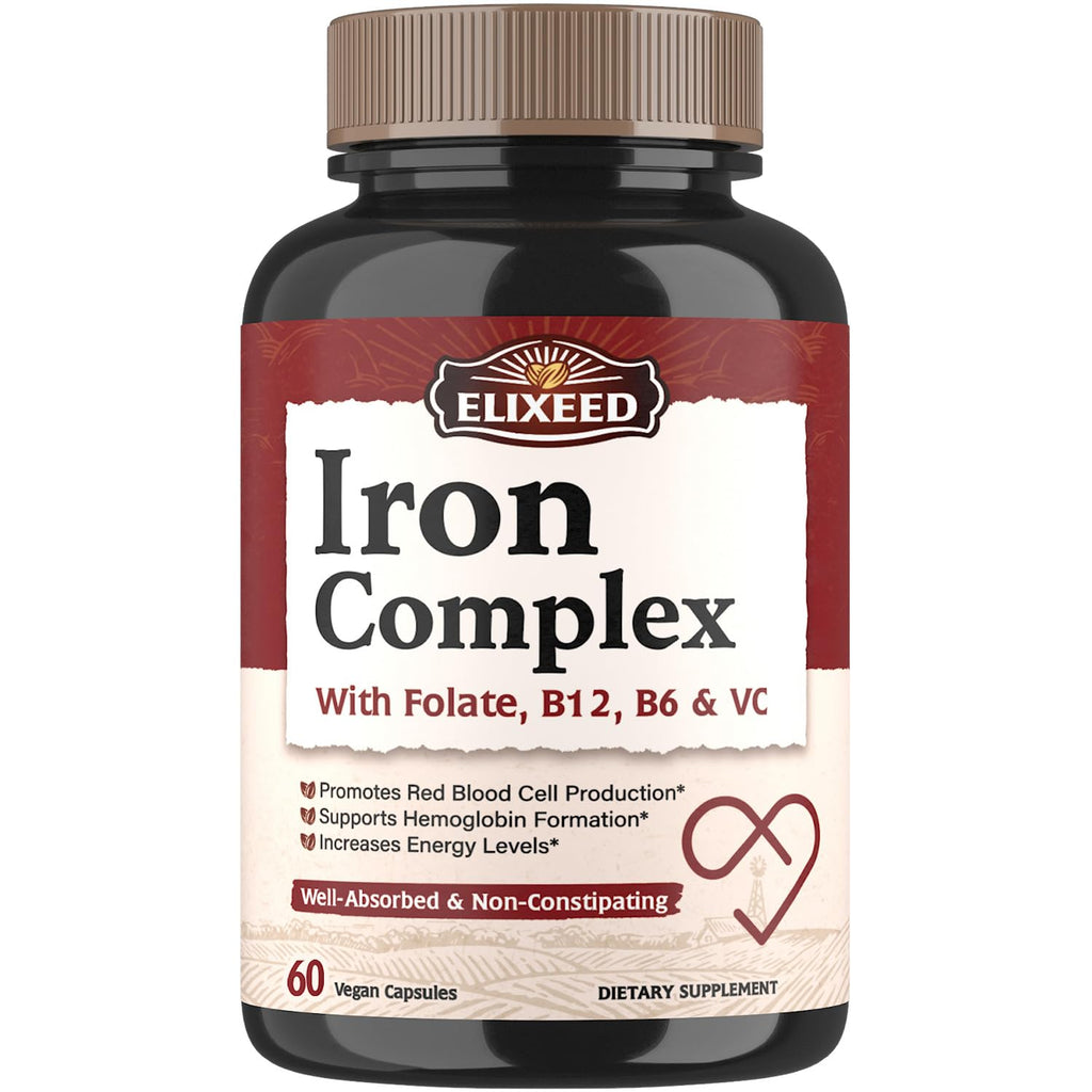 Vegan iron capsules with B12