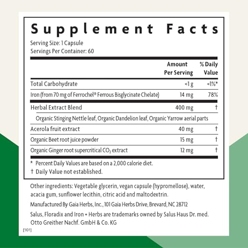 vegan iron capsules with herbs